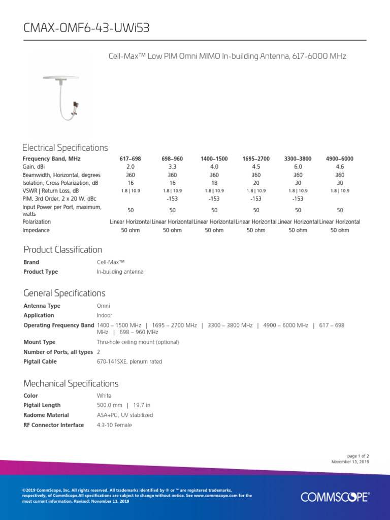 CMAX OMF6 43 UWi53 | PDF | Antenna (Radio) | Information And Communications Technology