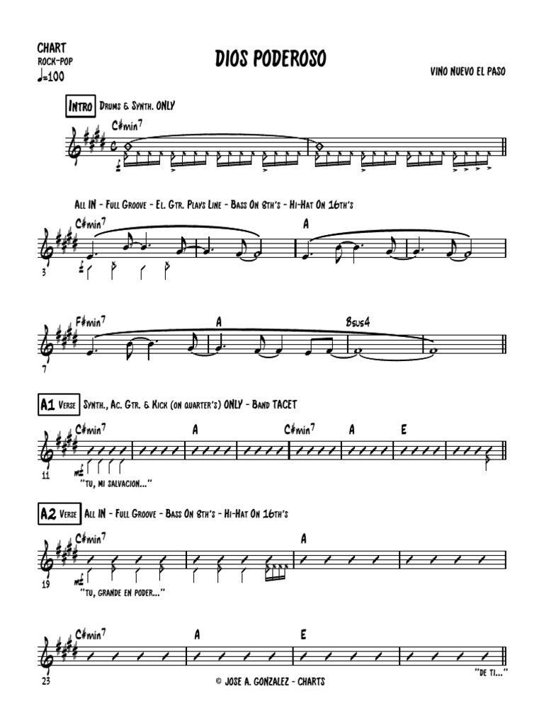 Dios Poderoso Chart | PDF