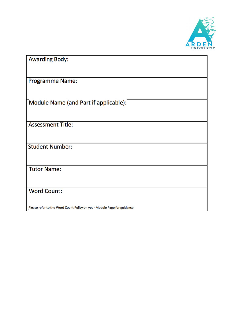 Arden_Assessment_Cover_page (1) | PDF