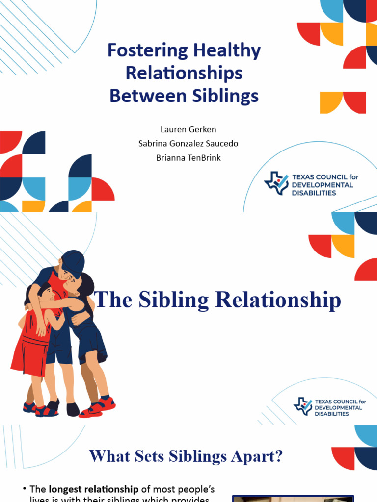 Fostering Healthy Relationships Between Siblings | Download Free PDF ...