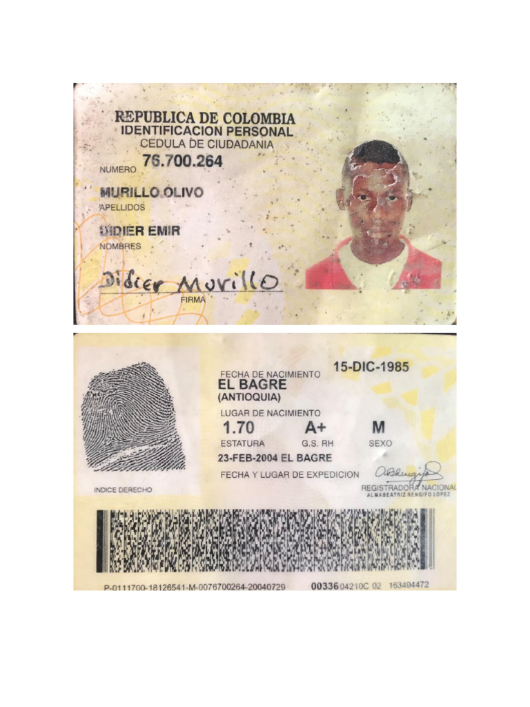 CEDULA DIDIER MURILLO | PDF