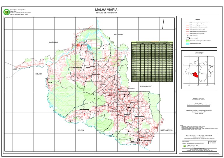 Mapa - Estado de Rondônia - Brasil | PDF | Geomática | Geografía