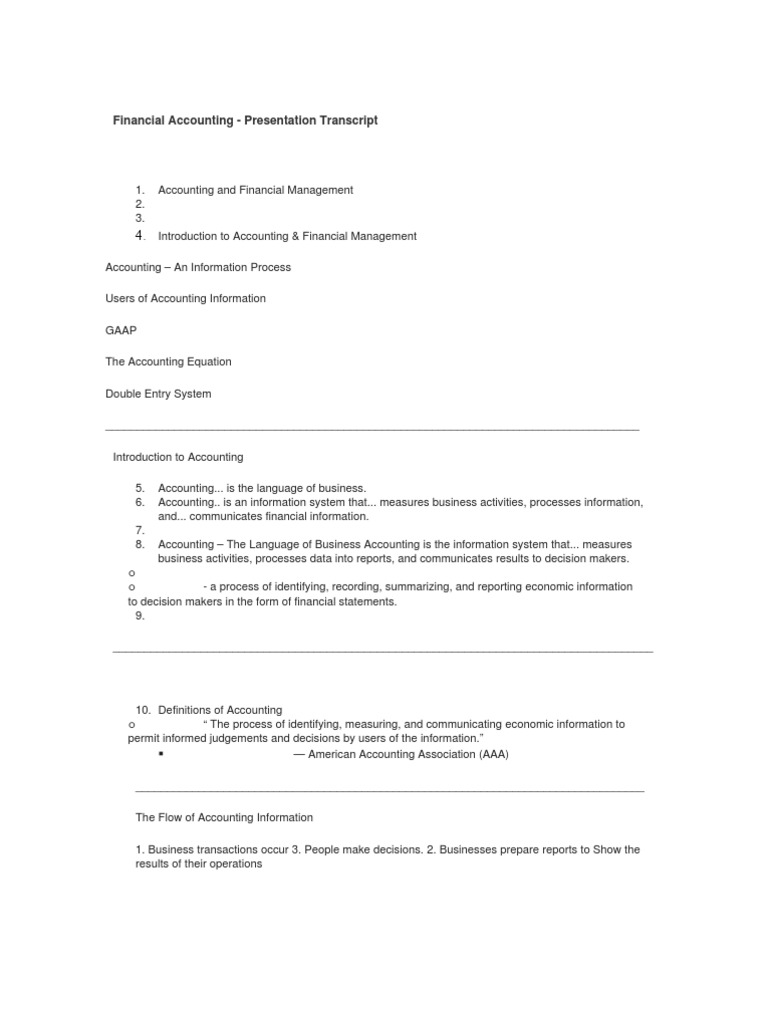 Financial Accounting Transcript | PDF | Equity (Finance) | Accounting