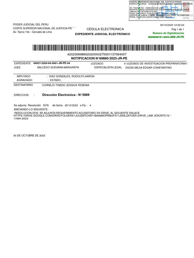 Exp. 00027-2020-84-5001-JR-PE-04 - Consolidado - 69860-2023 | PDF | Ley procesal | Defensor público