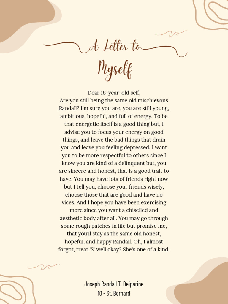 A Letter To Myself | PDF