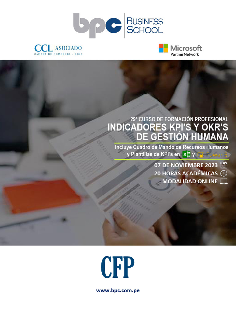 Brochure 29º CFP KPIs y OKRs de Gestion Humana 2023 Online | PDF | Gestión de recursos humanos ...