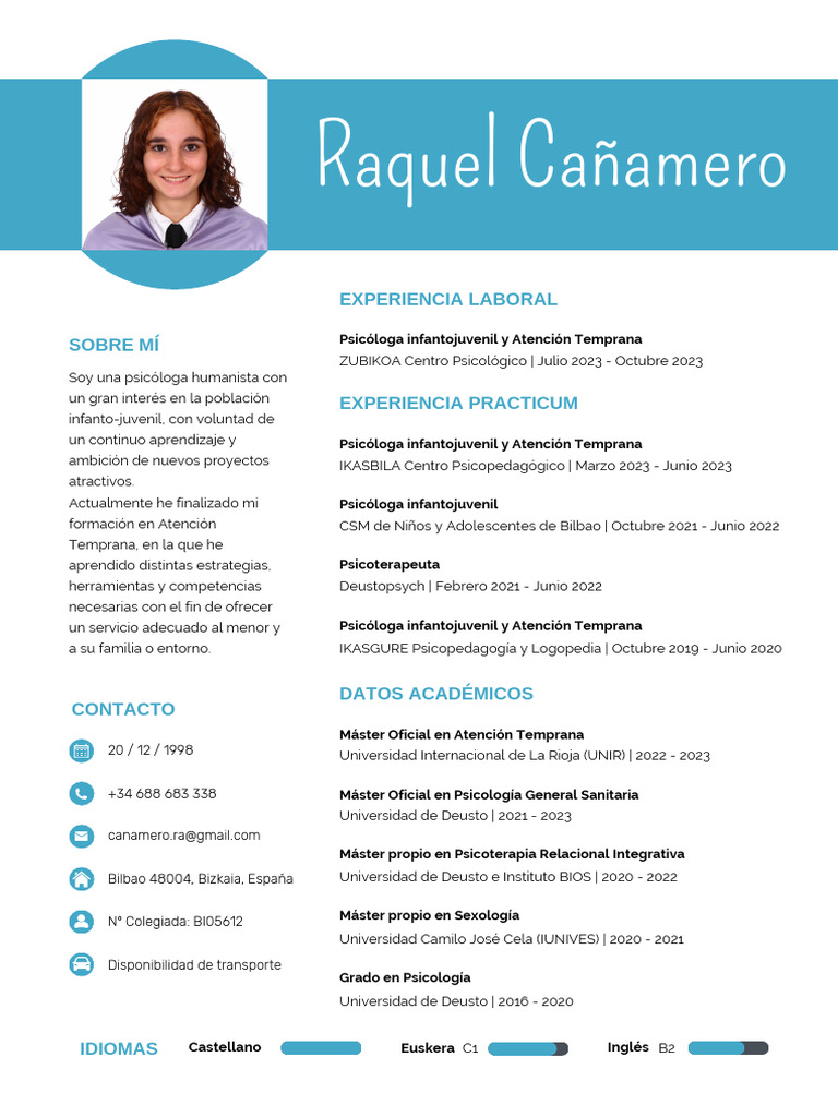 CV Raquel Cañamero | PDF
