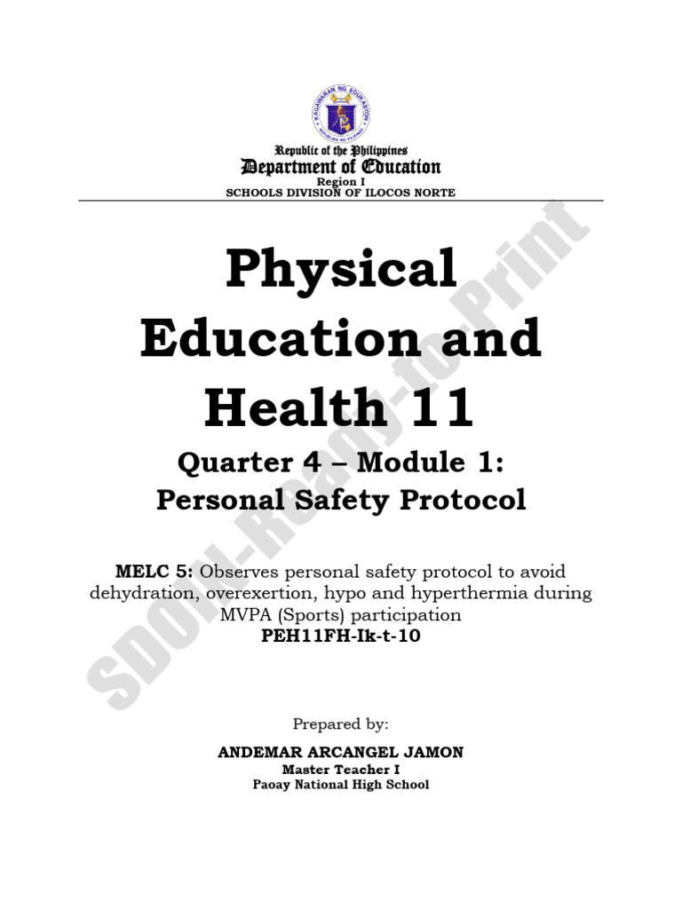 PEH 11 Q4 MODULE-1 WEEK-1-2 Jamon-Andemar-A. | PDF | Hyperthermia | Hypothermia