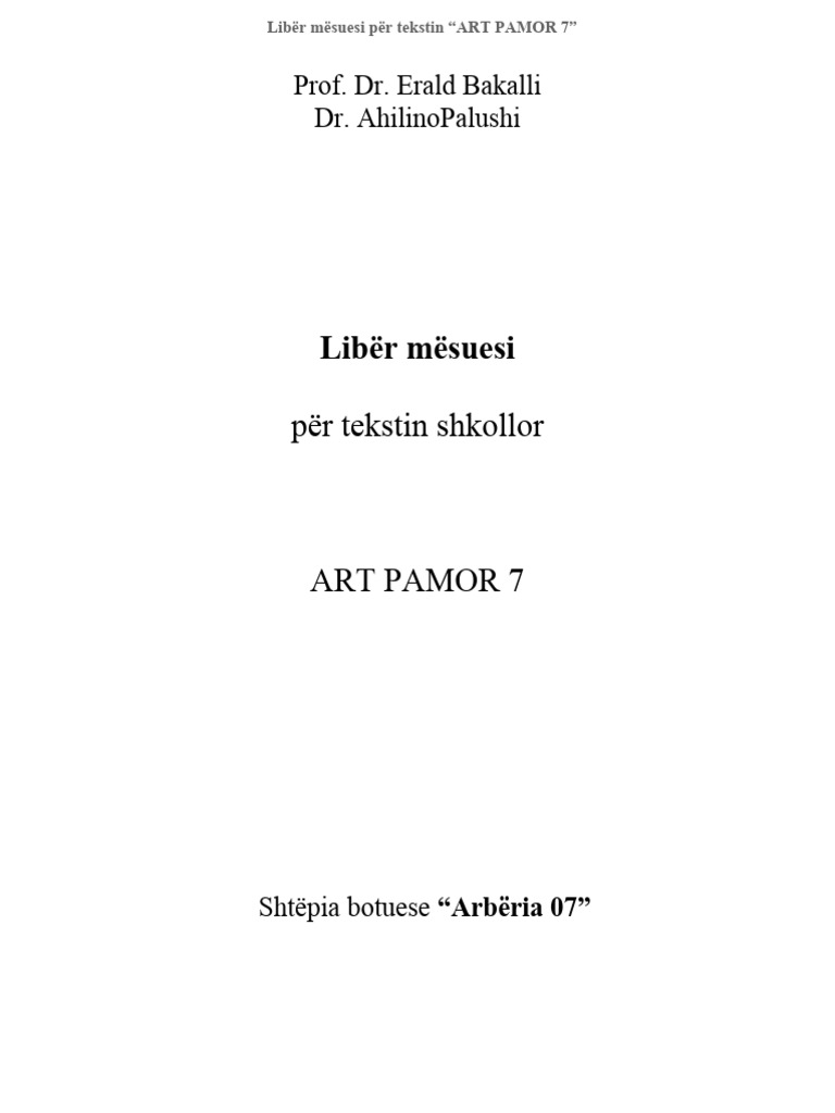 Arti Pamor 7 Liber Mesuesi | PDF