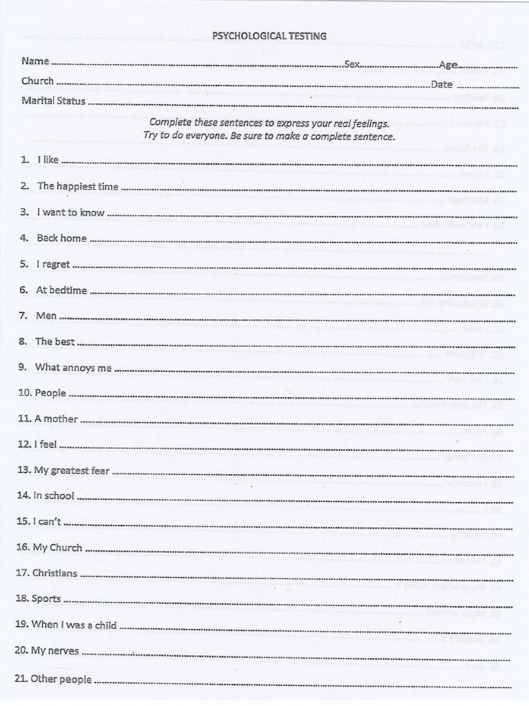 Adult Sentence Completion | PDF