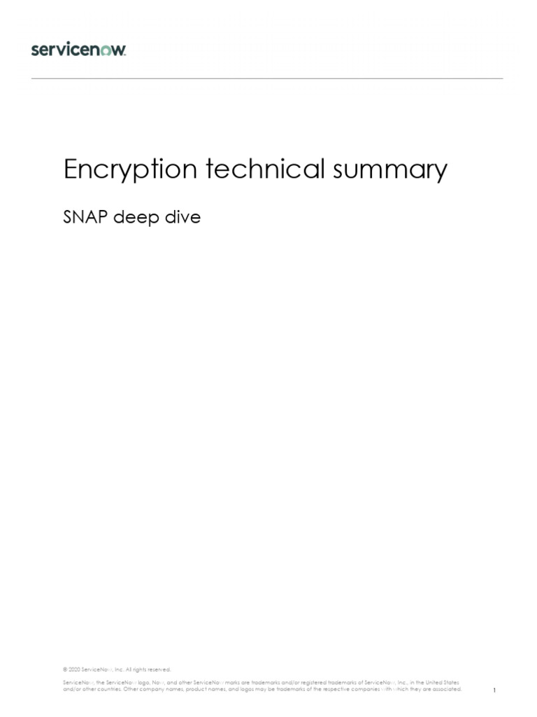 07 - ServiceNow Encryption Technical Summary v1.10 | PDF | Transport Layer Security | Proxy Server