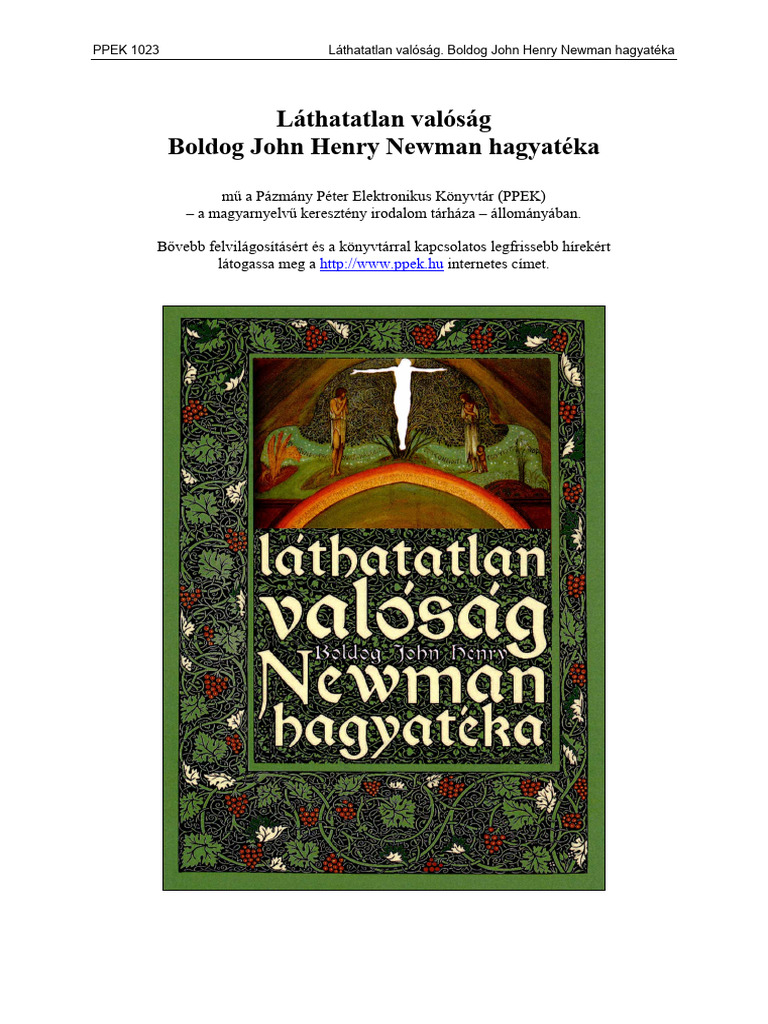 Lathatatlan Valosag Boldog John Henry Newman Hagyateka 1 | PDF