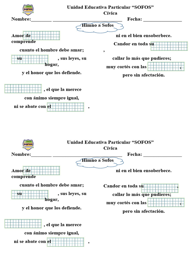 Himno de la Unidad Educativa Sofos | PDF