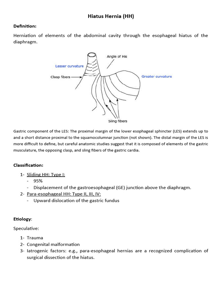 Hiatus Hernia | PDF | Esophagus | Stomach