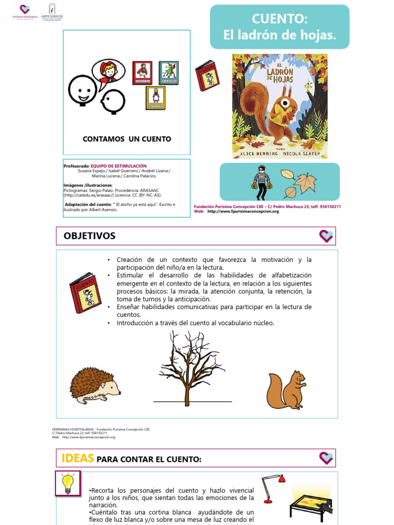Actividades del cuento "El ladrón de hojas" | PDF