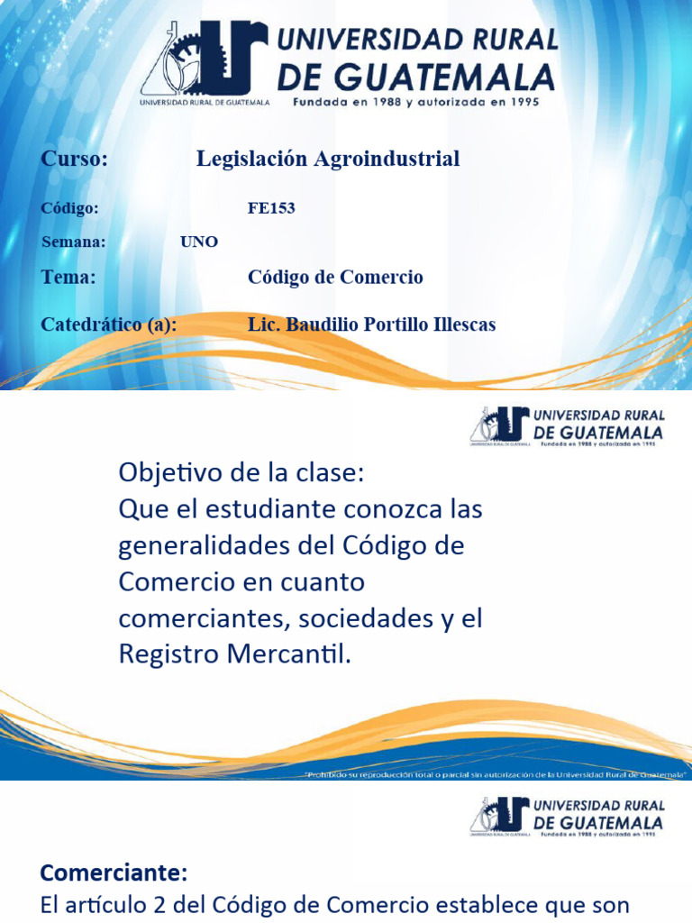 Presentación de Clase Semana 1, Codigo de Comercio | Descargar gratis PDF | Sociedad de ...