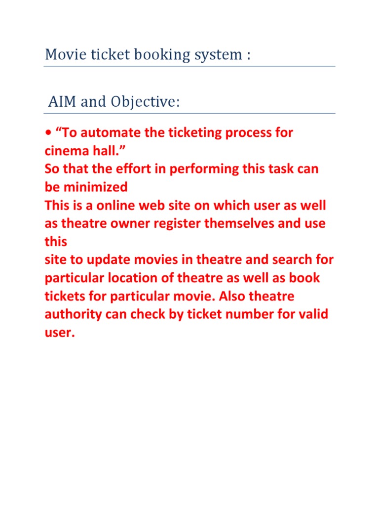 Movie Ticket Booking System | PDF | Microsoft Access | Password