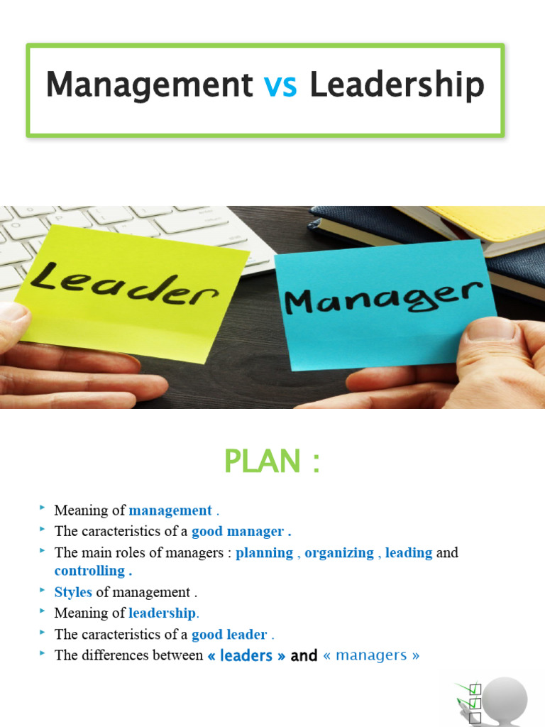 Presentation Management Vs Leadership | PDF | Leadership | Business