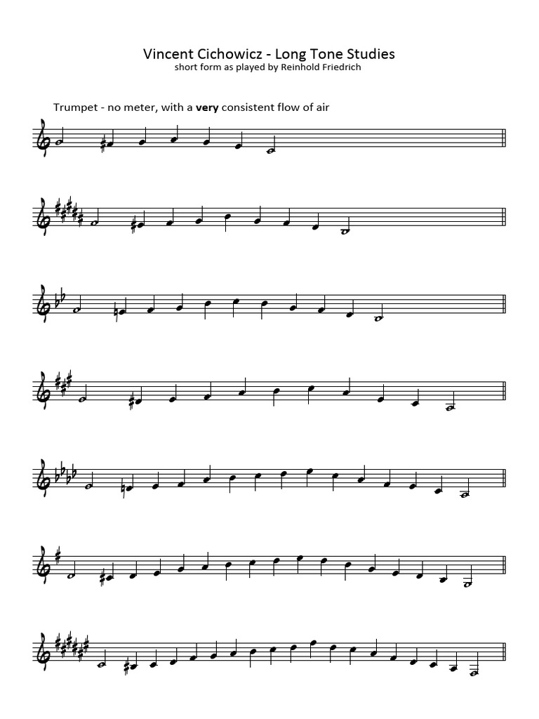 Dokumen.tips Vincent Cichowicz Long Tone Studies | PDF | Brass Instruments