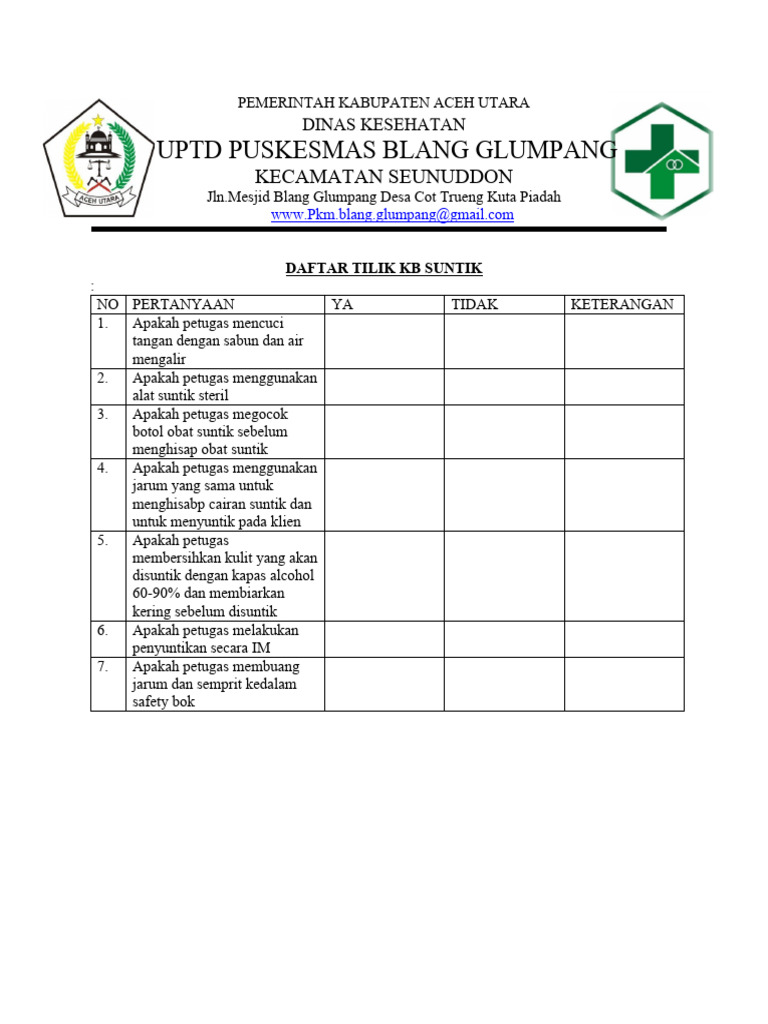 Daftar Tilik KB | PDF
