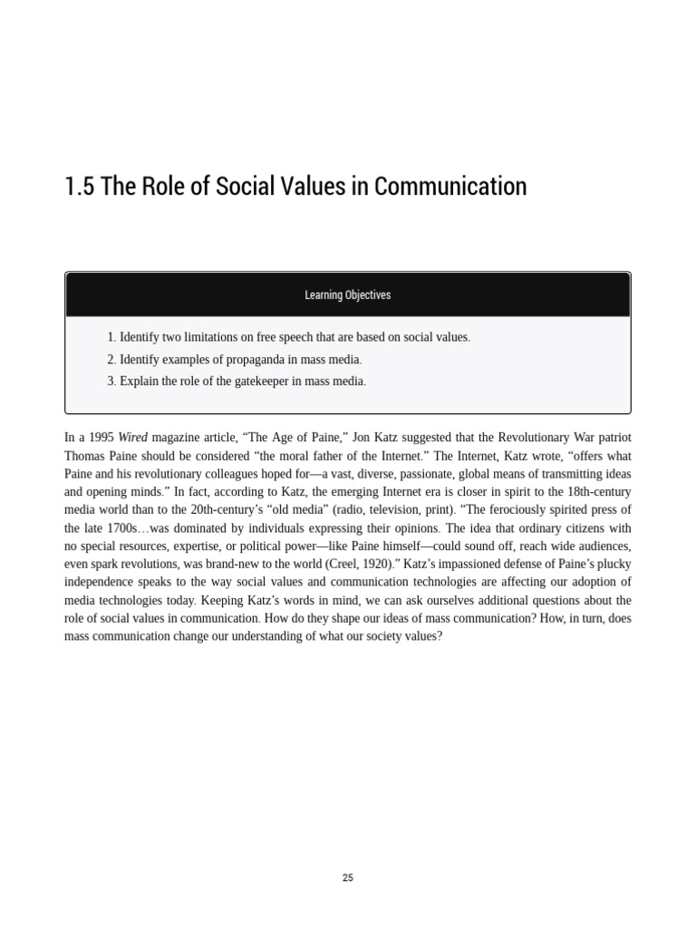 The Role of Social Values in Communication | PDF | Mass Media | Copyright