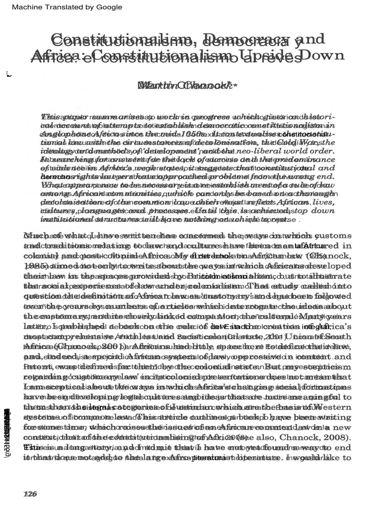 Martin Chanock - Constitutionalism, Democracy and Africa ...