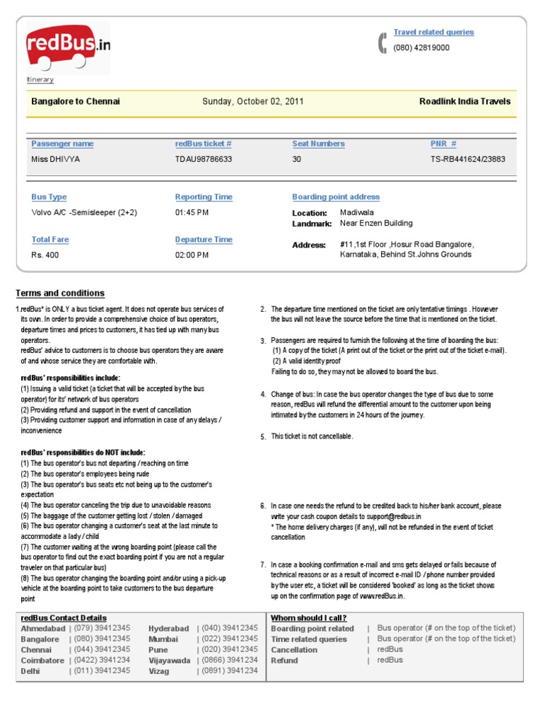 Red Bus Ticket | PDF | Ticket (Admission) | Bus