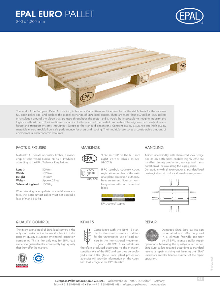 EPAL Euro Pallet Specifications Guide | PDF | Pallet | Economies