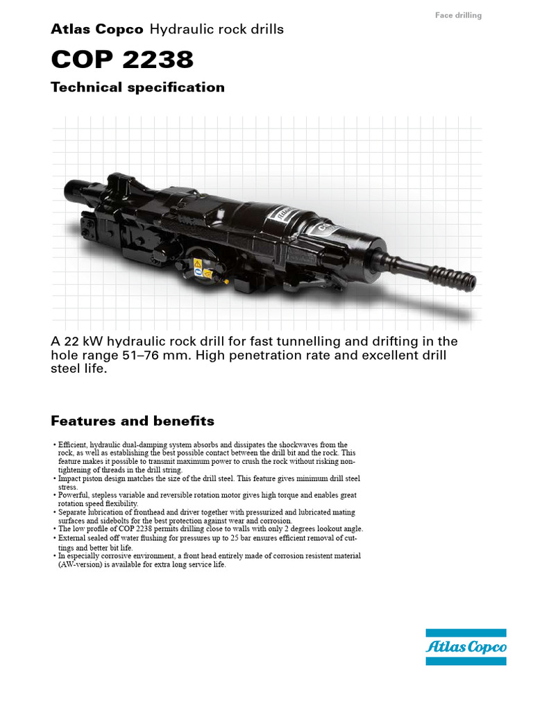 Technical Specification COP 2238 - 9851 2656 01 Low Res | PDF | Drill | Drilling