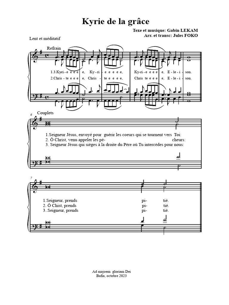 Kyrie de la grâce - Paroles et musique | PDF | Liturgie et culte chrétien