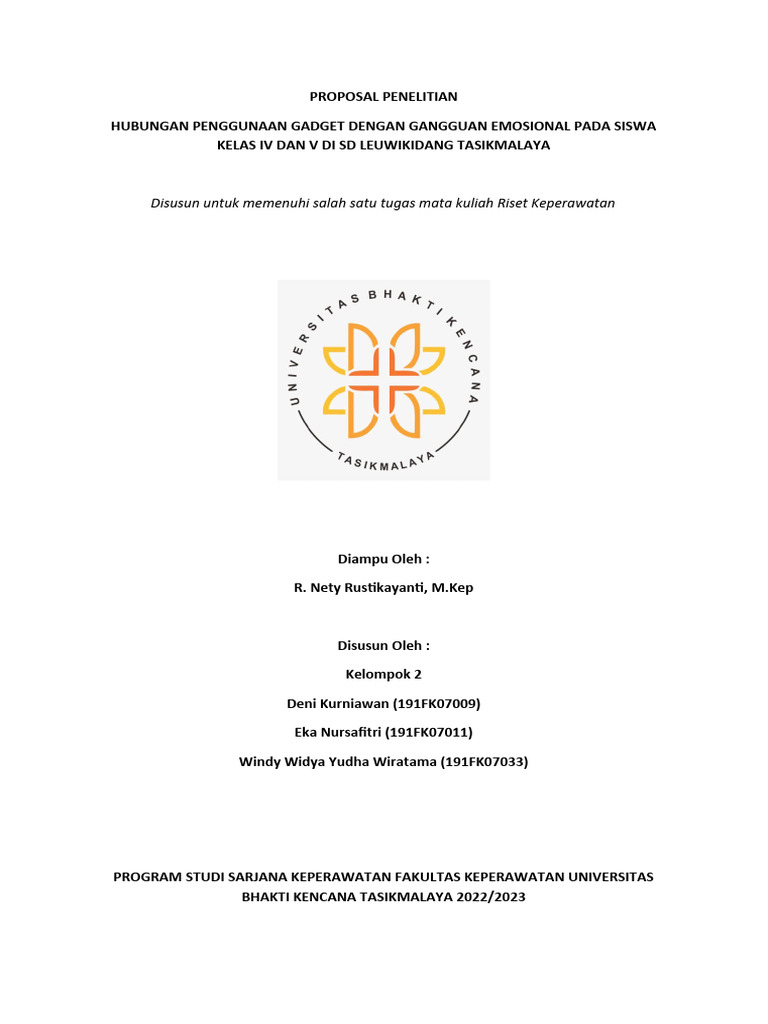 Proposal Kel 2 Bab 1-3 | PDF