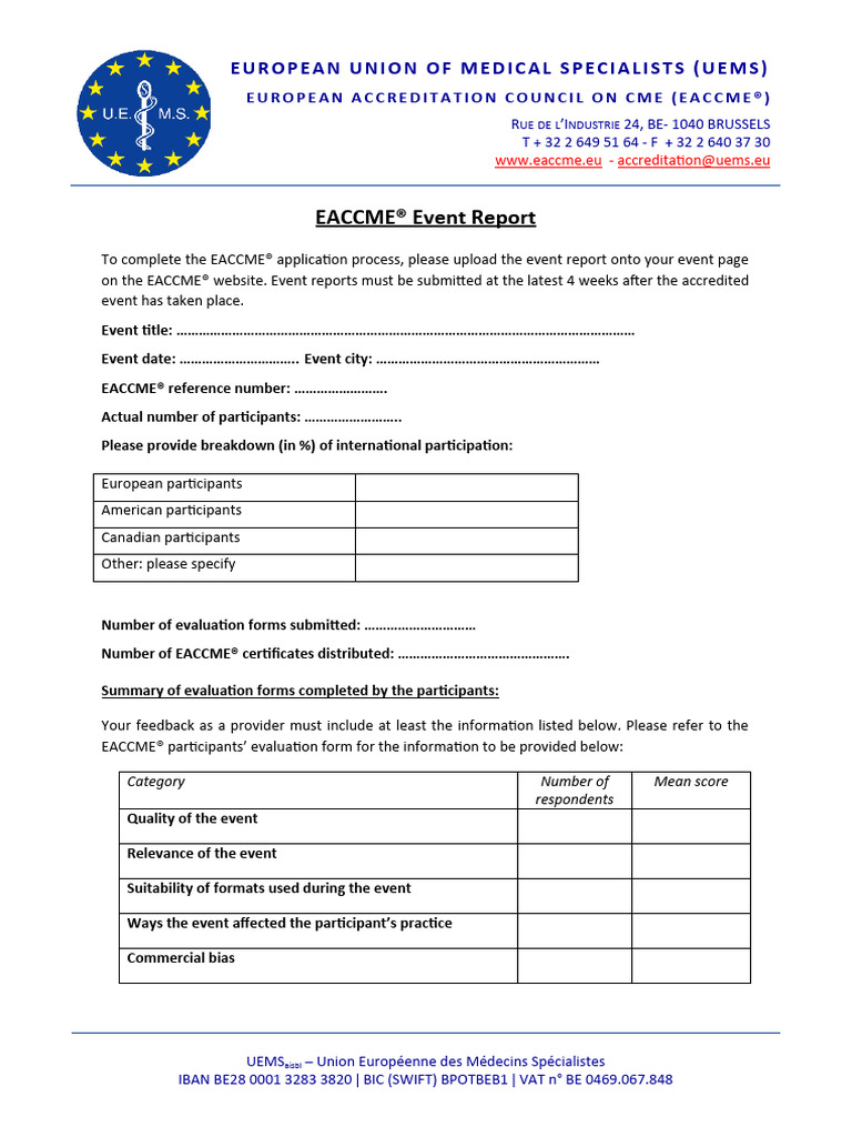 EACCME 2 - 0 EVENT REPORT VERSION 6 - 07-09-16 - Final | PDF | Health Care