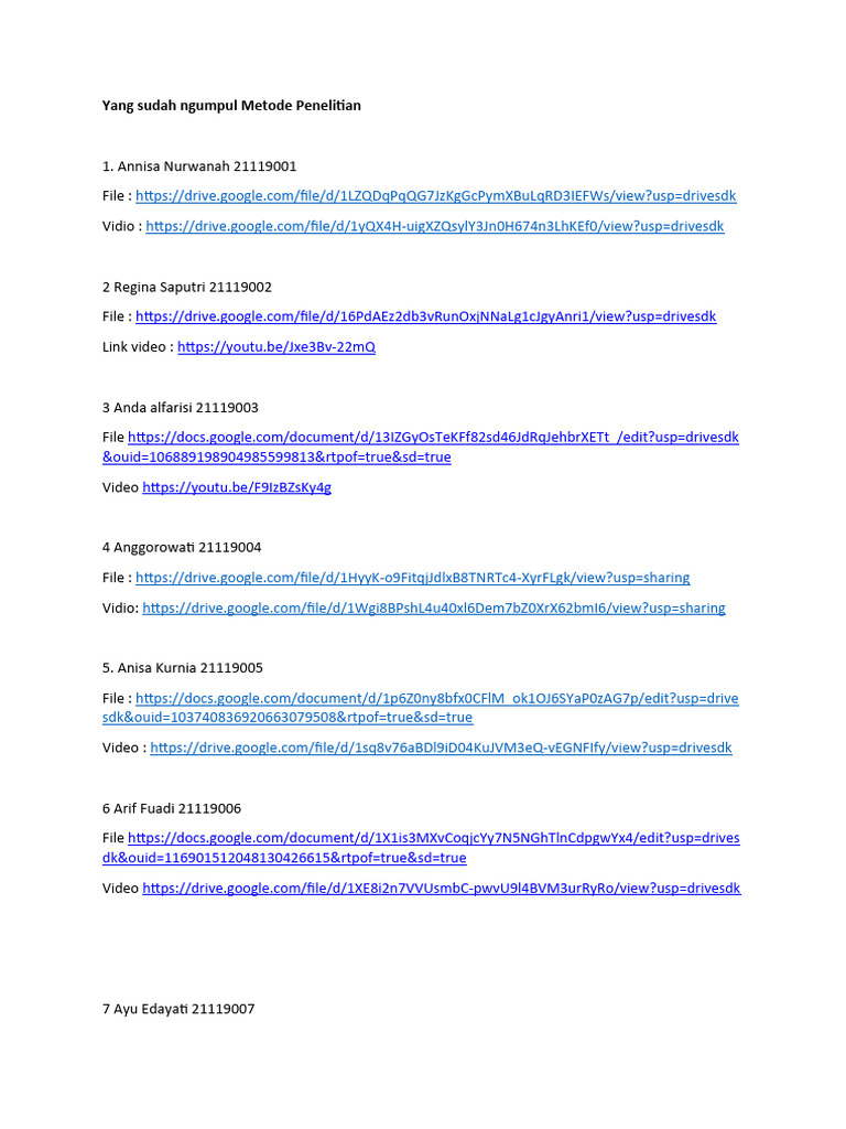 Yang Sudah Ngumpul Metode Penelitian Psik 7A | PDF | Games & Activities | Computers