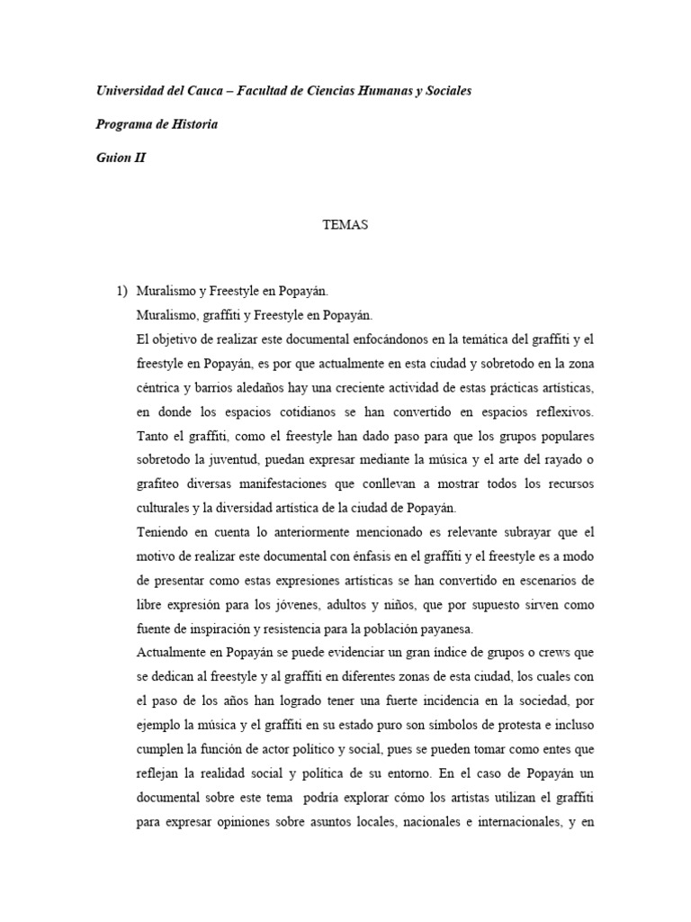 Tema Documental | PDF | Pintada