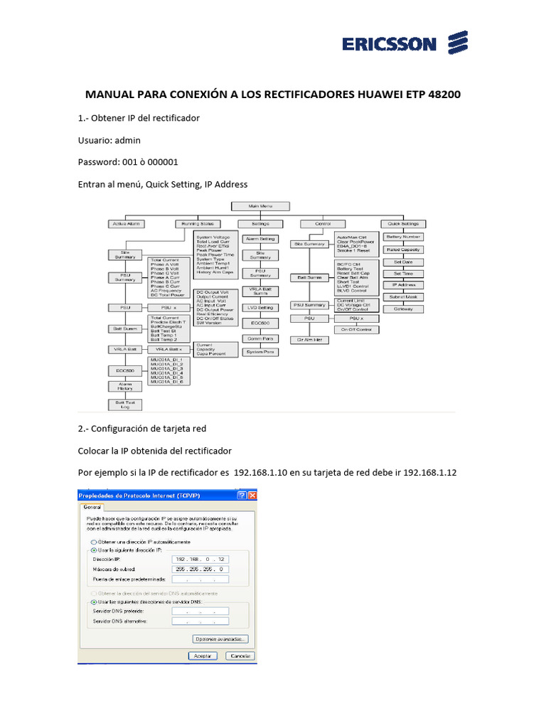 Manual para Conexión A Los Rectificadores Huawei Etp 48200 | PDF ...