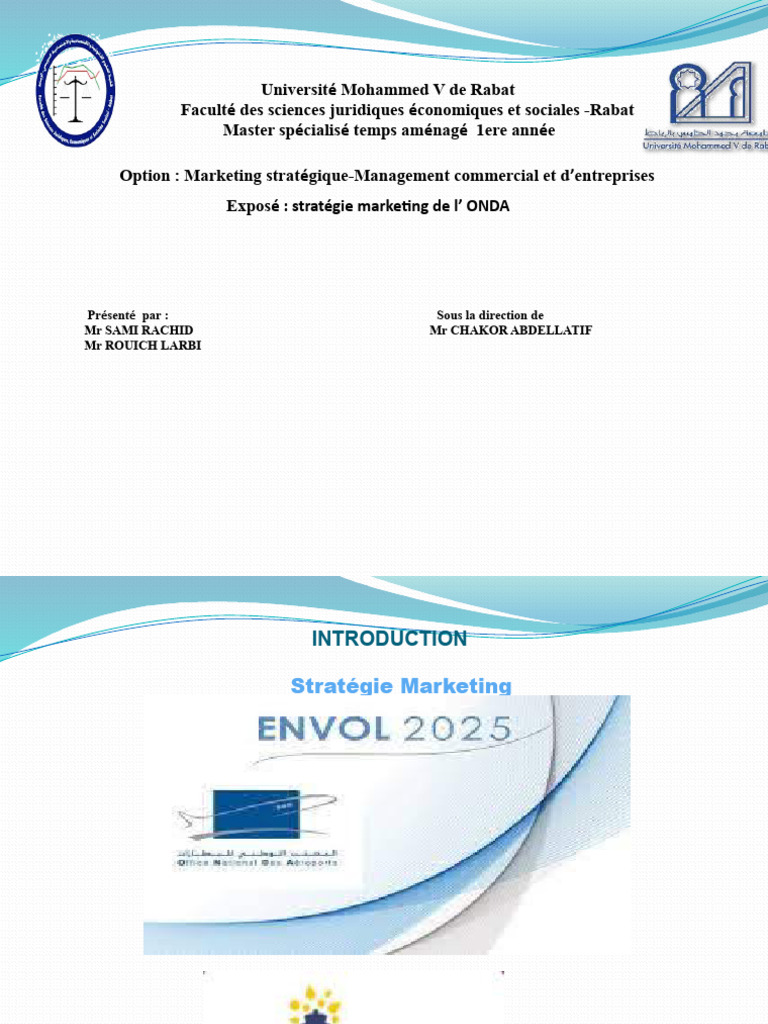 Présentation6 ONDA ST MARKETING 2023 Éeme Version | PDF | Commercialisation | Maroc