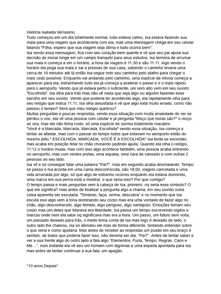 Historia Da Isabelle V. | PDF | Tempo