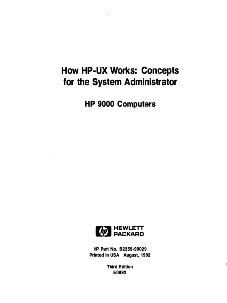 How HPUX Works Concepts For The System Administrator | PDF | Booting ...