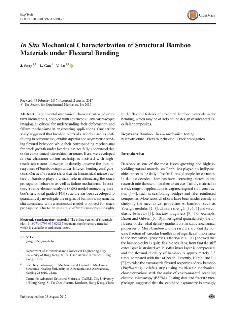 In Situ Mechanical Characterization of Structural Bamboo Materials ...