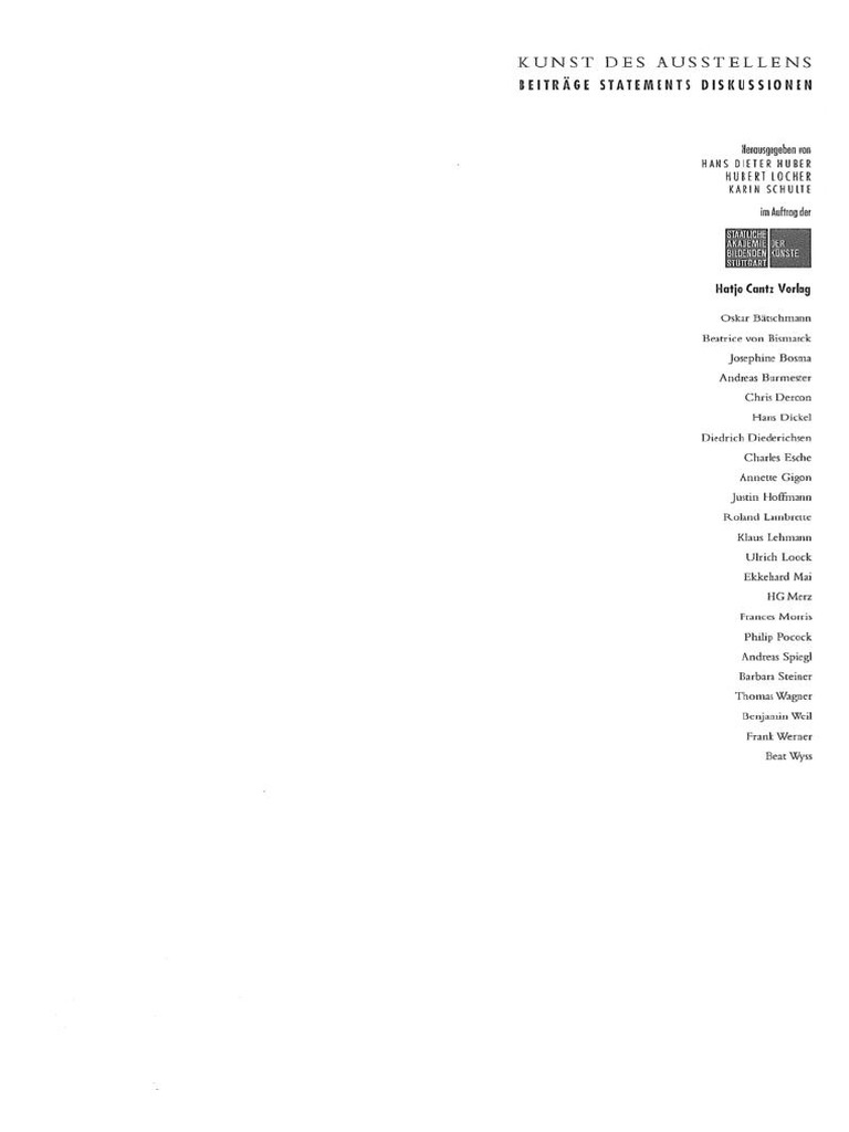 Philip Pocock THE ART OF EXHIBITING Symposium Stuttgart 2000 2 Upload