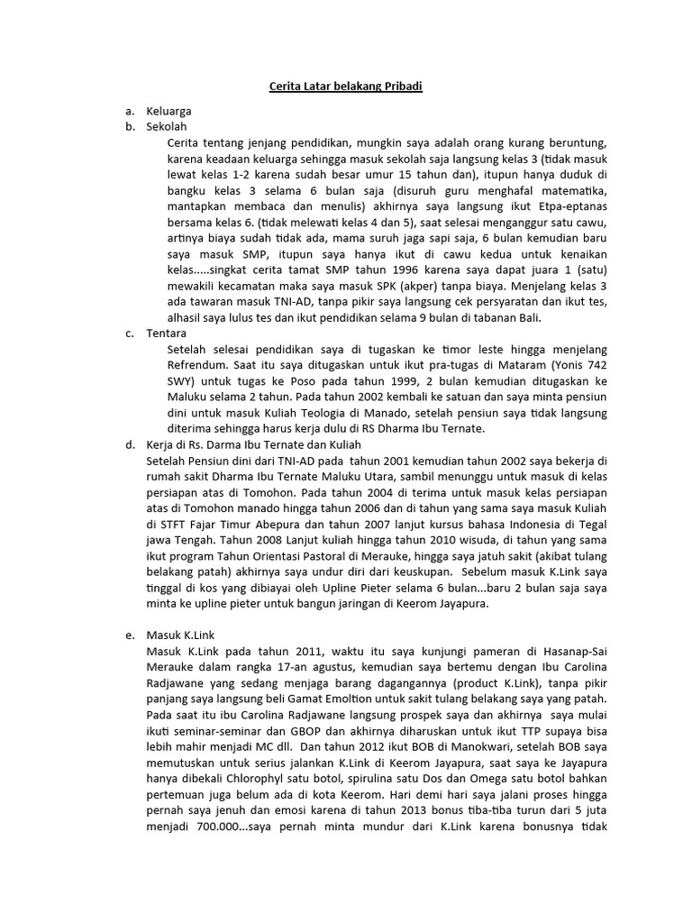 Cerita Latar belakang | PDF