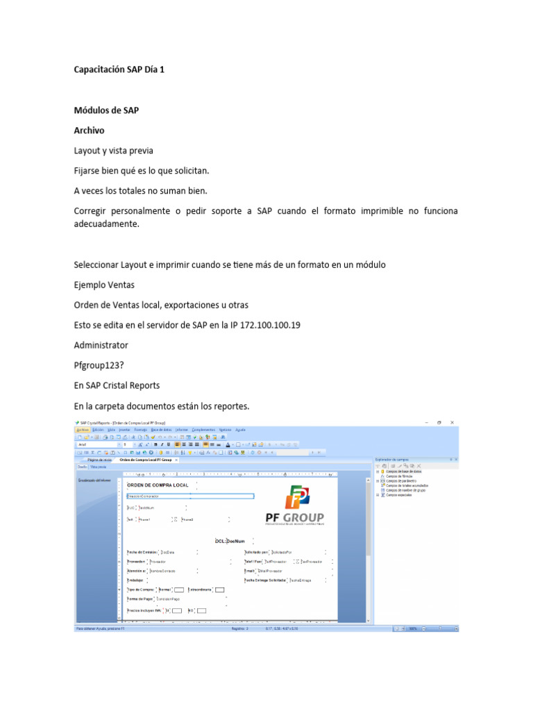 Capacitación SAP | PDF | Usuario (informática) | Información
