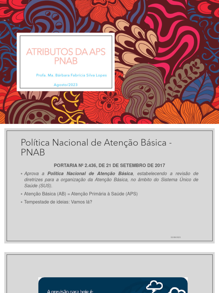 Aula 1 Atributos Da APS | PDF | Enfermagem | Sistema de saúde