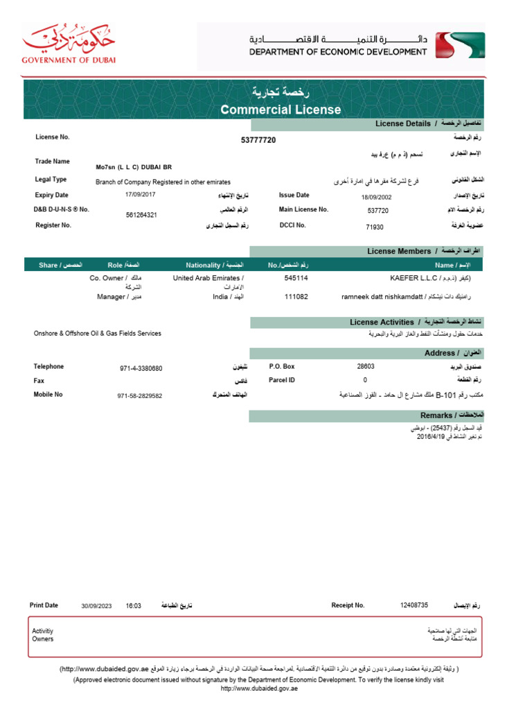 Dubai Trade License | PDF