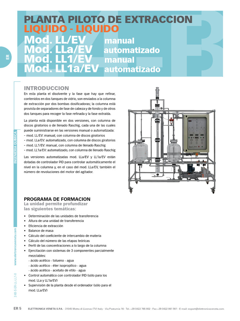 Mod. Ll/Ev Mod. Lla/Ev Mod. Ll1/Ev Mod. Ll1A/Ev: Liquido - Liquido ...