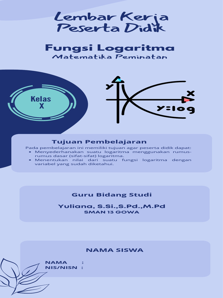 LKPD Fungsi Logaritma | PDF | Karier & Perkembangan | Metode & Bahan Ajar