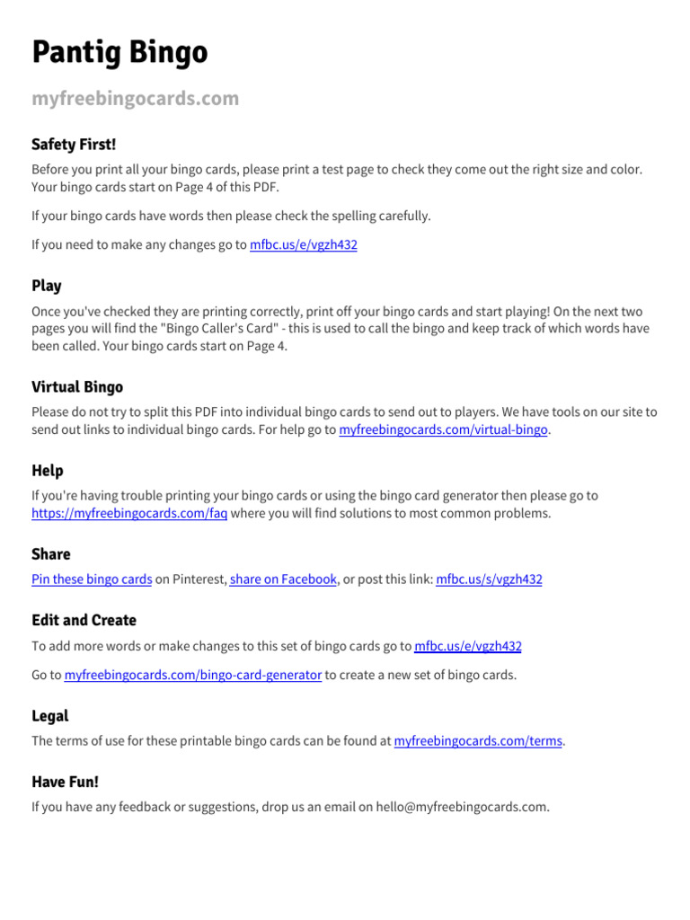 Pantig Bingo | PDF | Games Of Chance | Gambling Games