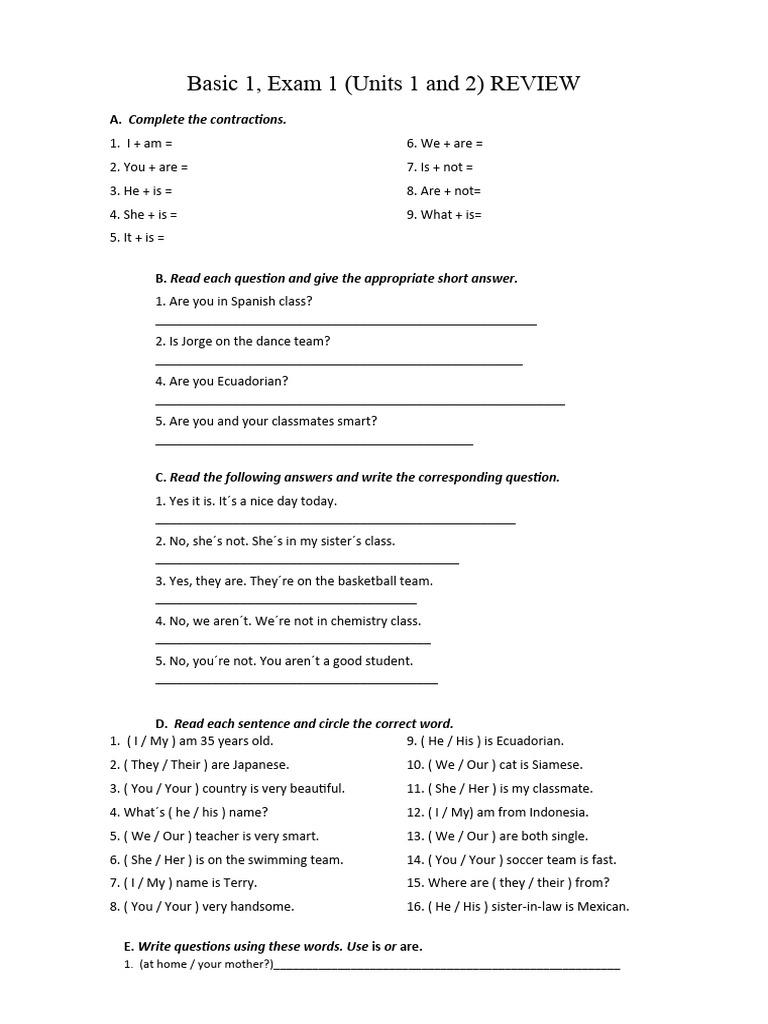 Basic 1 Exam 1 Review | PDF