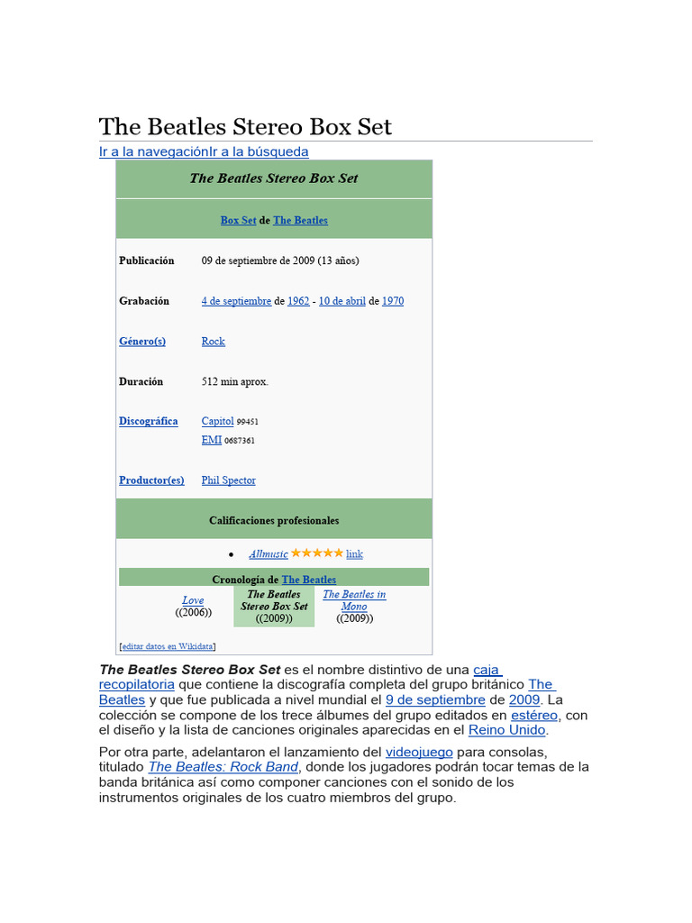 The Beatles Stereo Box Set | PDF | Los Beatles | Industria de la música