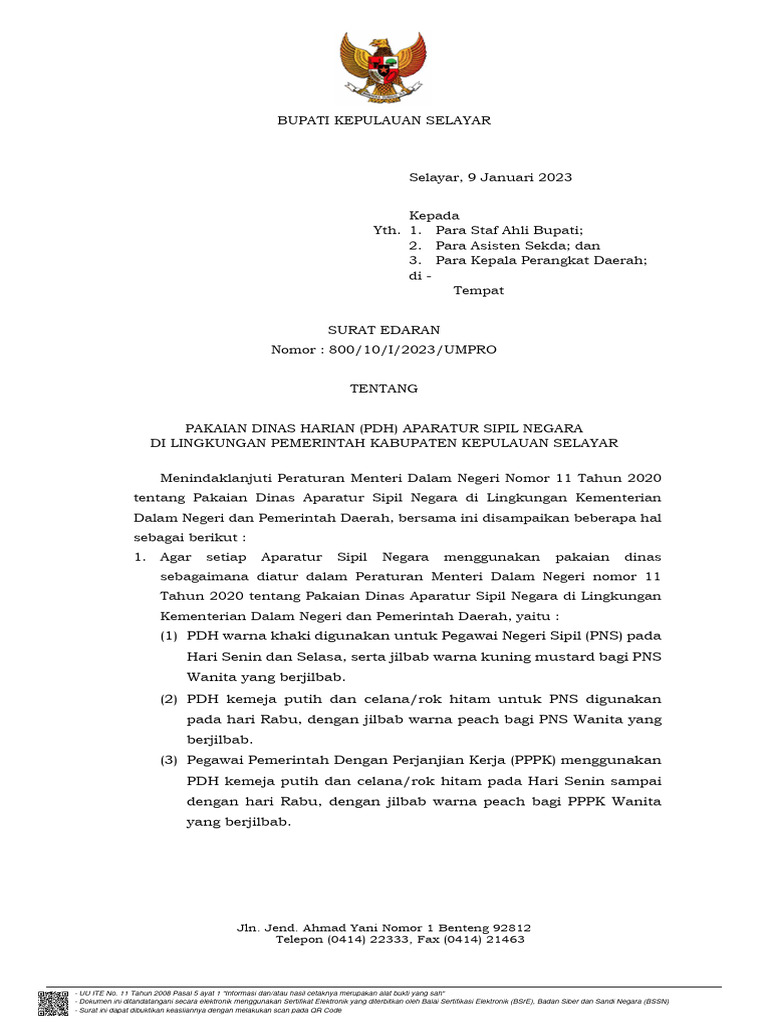 Se Bupati Tentang PDH | PDF